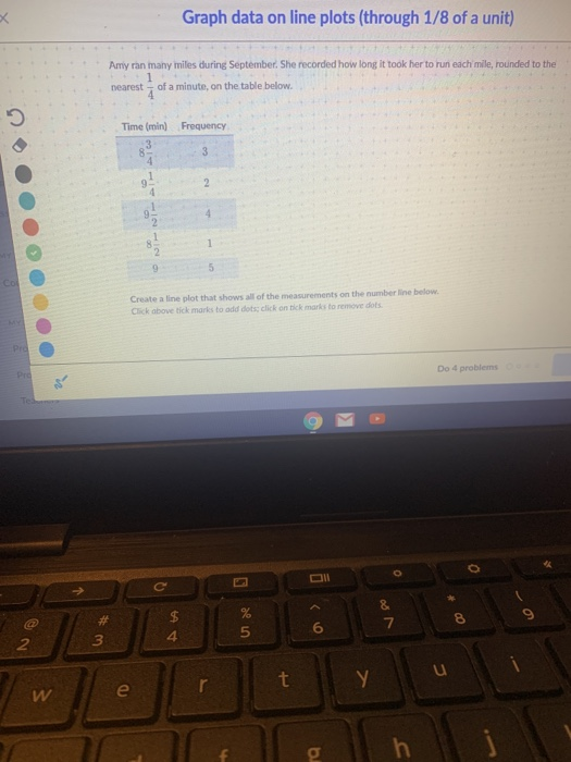 Solved Graph data on line plots (through 1/8 of a unit) Amy | Chegg.com