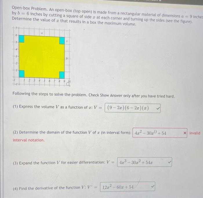 Solved Open-box Problem. An open-box (top open) is made from | Chegg.com