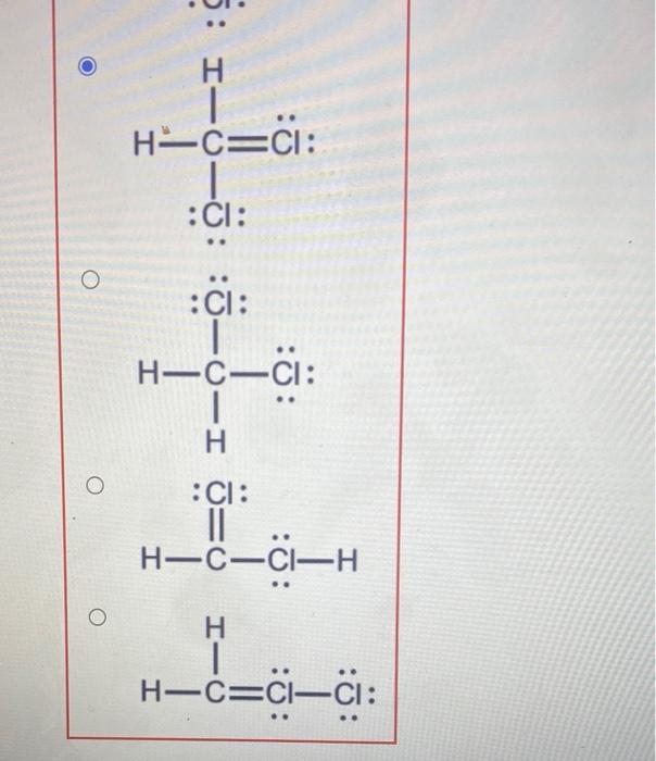 Solved Identify the correct Lewis structure for CH₂Cl₂. X S | Chegg.com