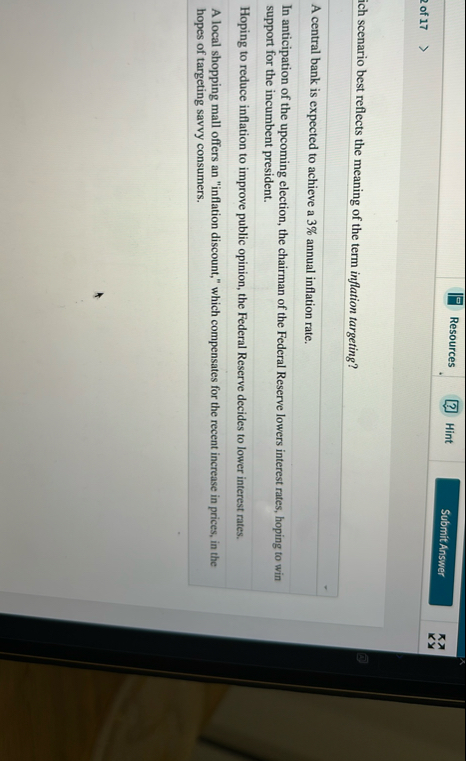 Solved Resources[?] ﻿HintSubmit Answer2 ﻿of 17ich scenario | Chegg.com