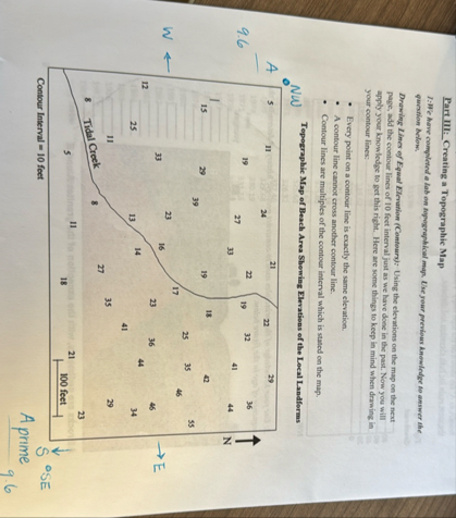 Solved Part III:-Creating a Topographic Map1:Hi C have | Chegg.com