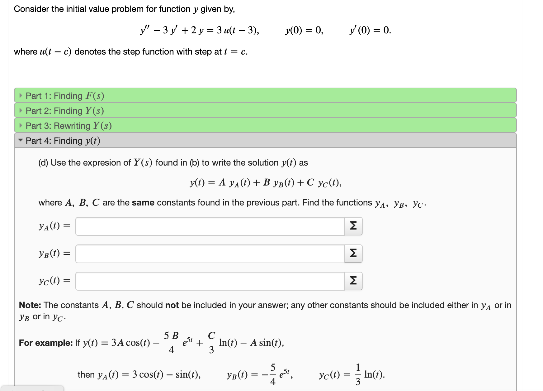 Solved Consider the initial value problem for function y | Chegg.com