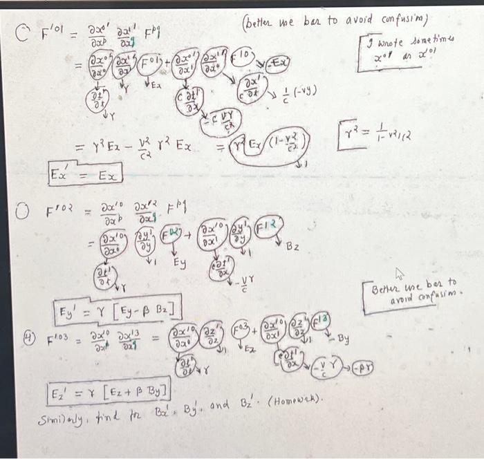 Solved The topic is about Lorentz Transformation of electric | Chegg.com