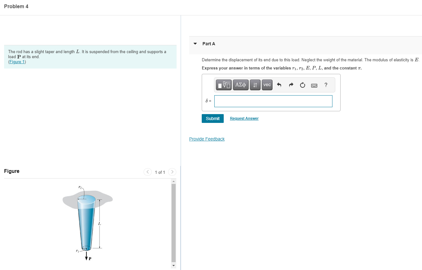Solved The rod has a slight taper and length L. ﻿It is | Chegg.com