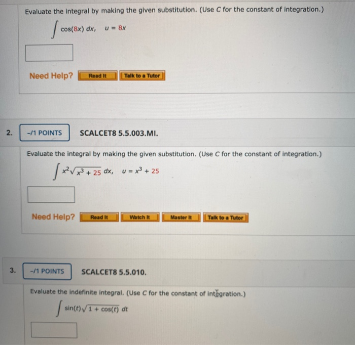 Solved Evaluate the integral by making the given | Chegg.com