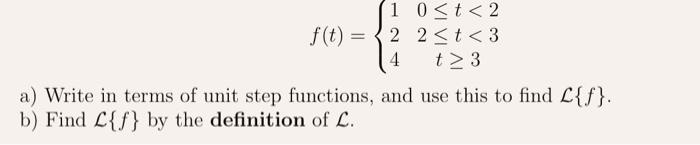 Solved Differential Equations: Shift Properties and Step | Chegg.com
