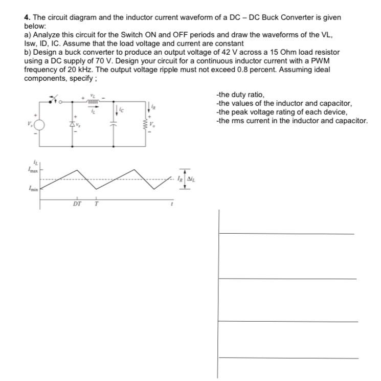 Solved The Circuit Diagram And The Inductor Current Waveform