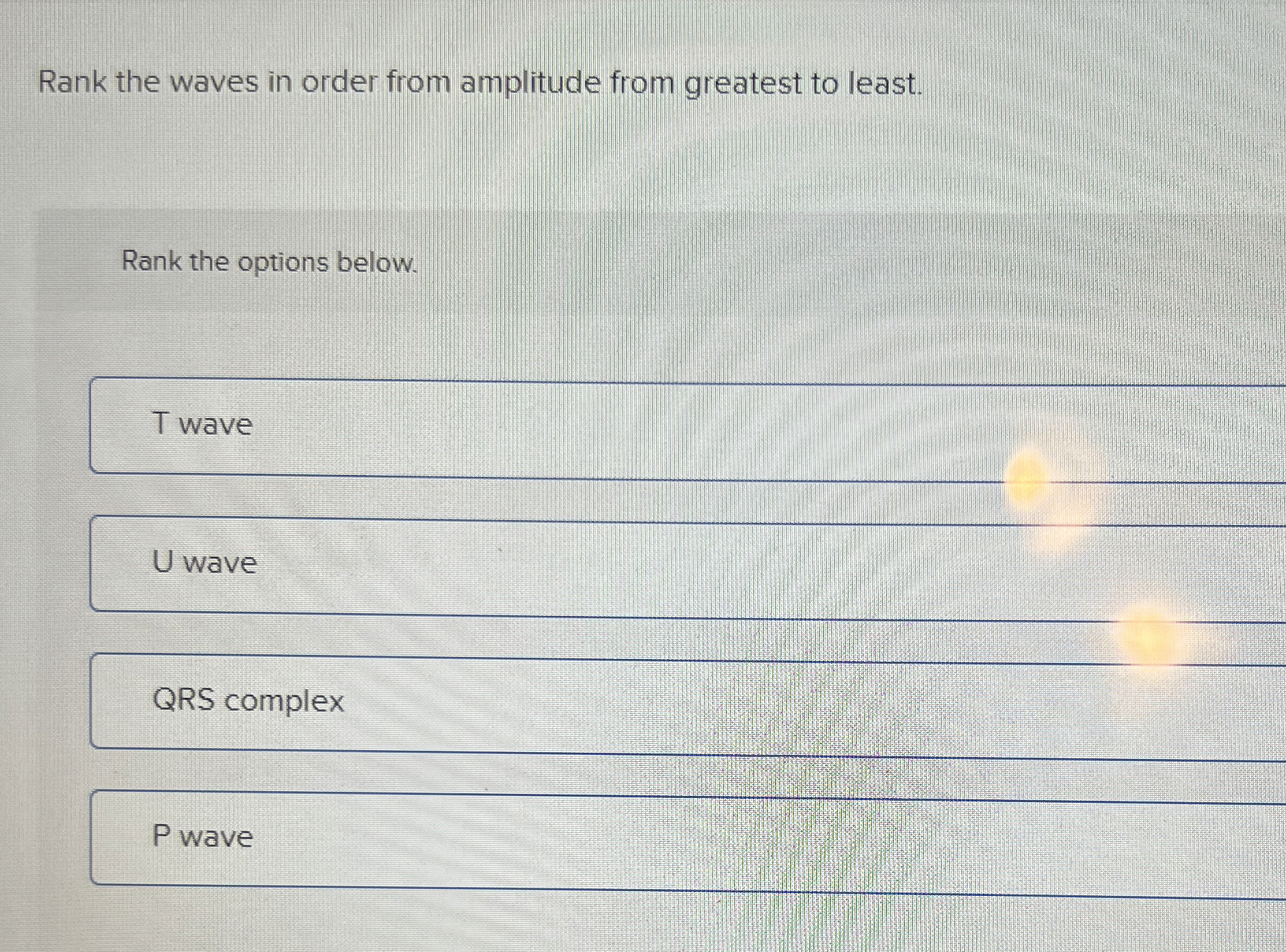 Solved Rank the waves in order from amplitude from greatest | Chegg.com