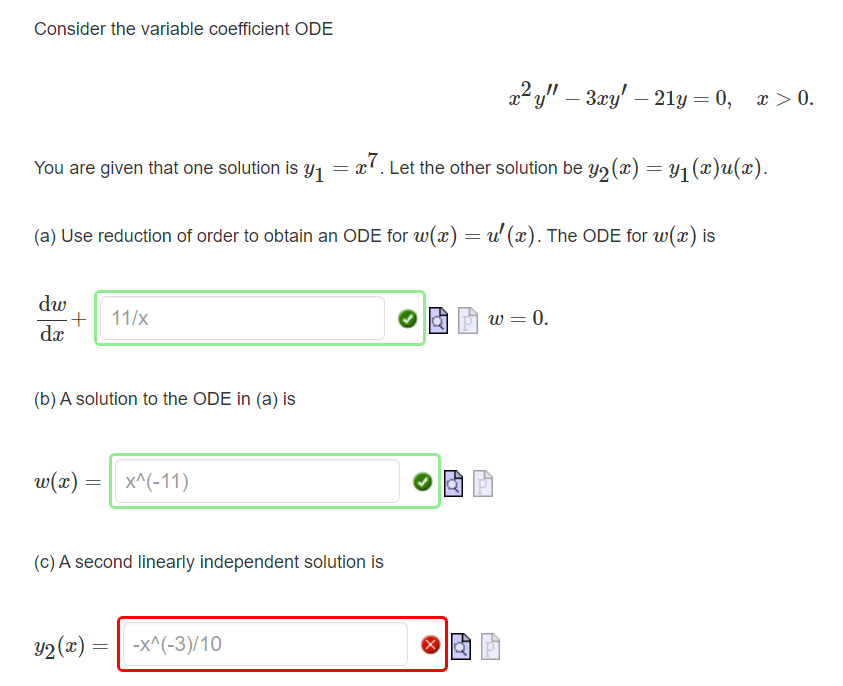 Solved Consider the variable coefficient | Chegg.com