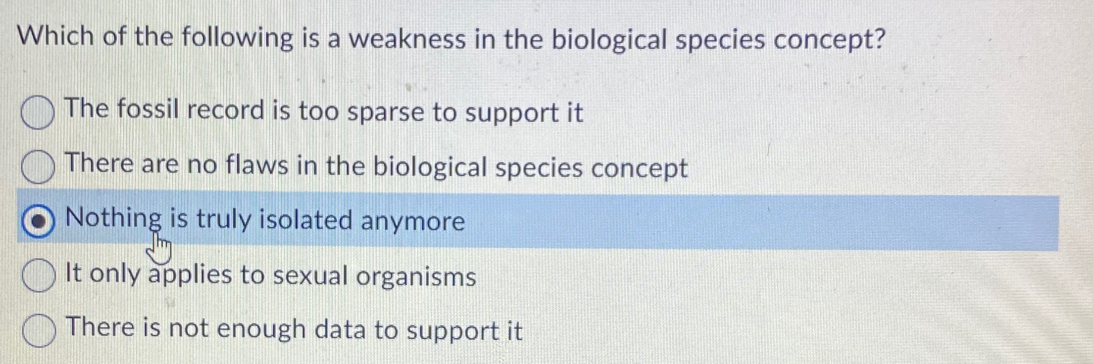 Solved Which of the following is a weakness in the | Chegg.com