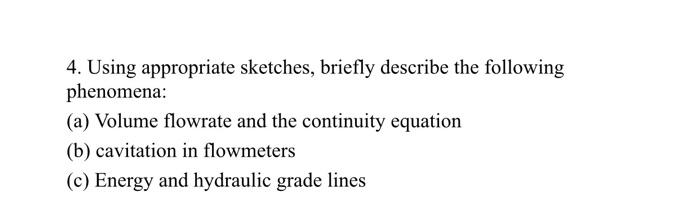 Solved 4. Using appropriate sketches, briefly describe the | Chegg.com
