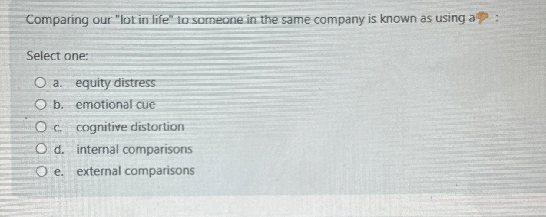 Solved Comparing our "lot in life" to someone in the same | Chegg.com