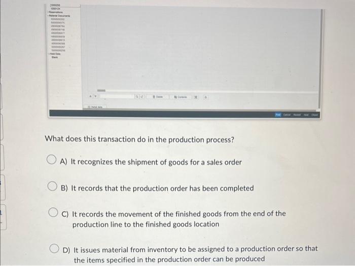 Solved What does this transaction do in the production | Chegg.com