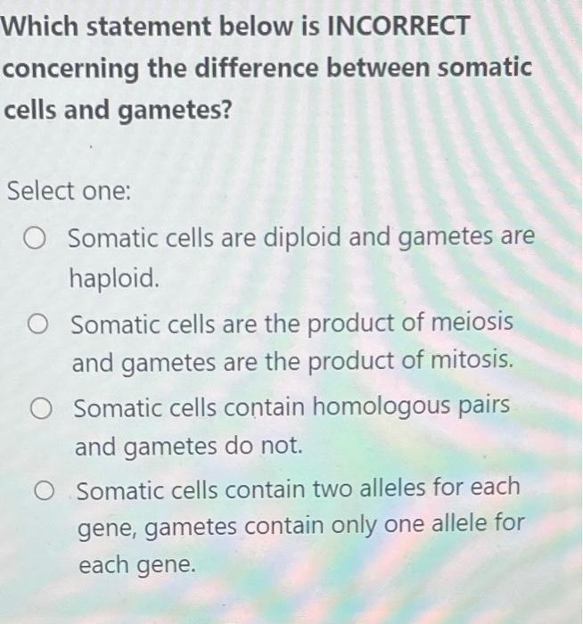 Solved Which statement below is INCORRECT concerning the | Chegg.com