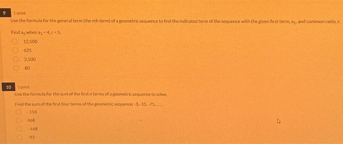 Solved 1 point Use the formula for the general term (the nth | Chegg.com Solved 1 point Use the formula for the general term (the nth | Chegg.com