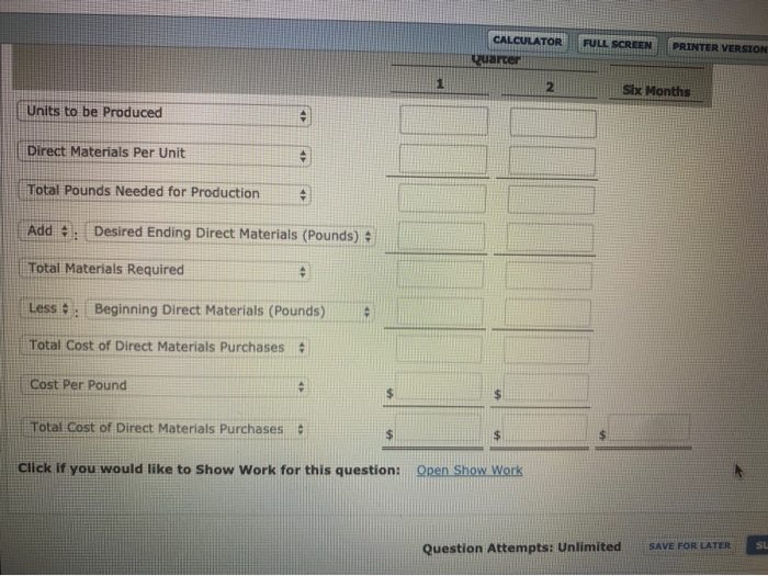 Solved ment CALCULATOR FULL SCREEN PRINTER VERSION Total | Chegg.com
