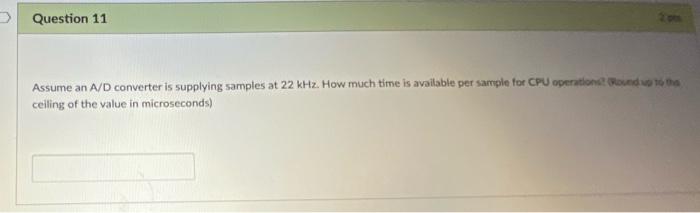 Solved ceiling of the value in microseconds) | Chegg.com