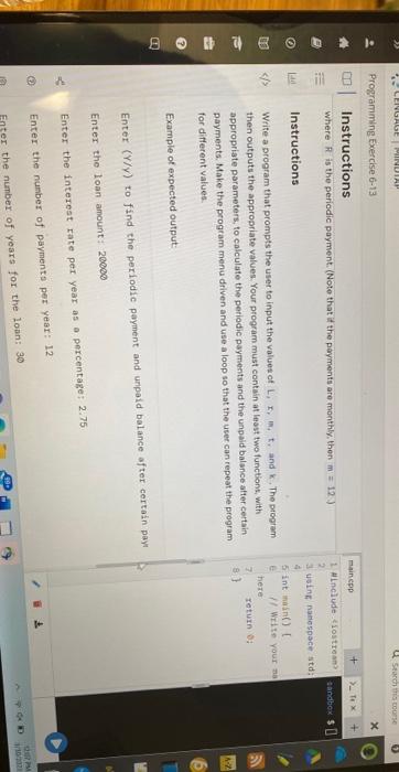 Solved Programming Exercise 6-13 Instructions Q Eile Summary | Chegg.com