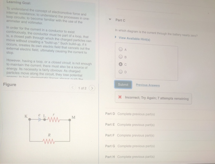Solved Part In which diagram is the current through the | Chegg.com