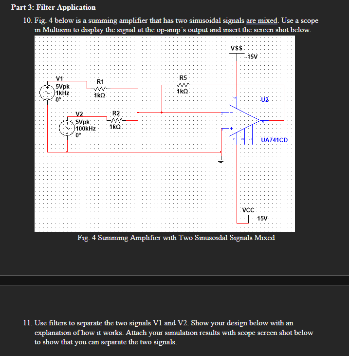Part 3: Filter Application10. ﻿Fig. 4 ﻿below is a | Chegg.com
