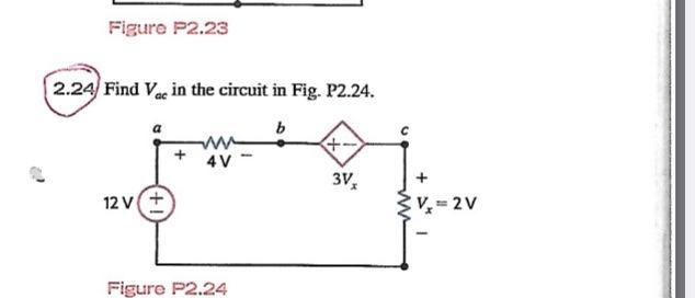 Solved 2.24 Find Vac in the circuit in Fig. P2.24. Figure | Chegg.com