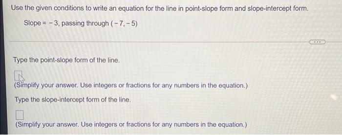Solved Use the given conditions to write an equation for the | Chegg.com