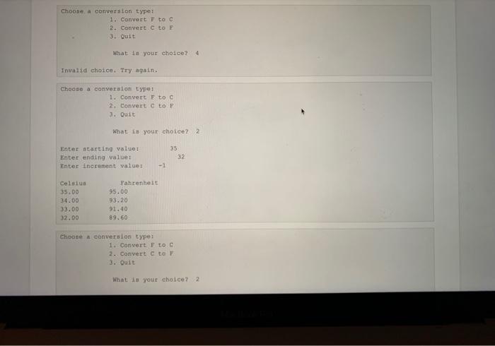 Solved Fahrenheit to Celsius Tables Write a program that | Chegg.com