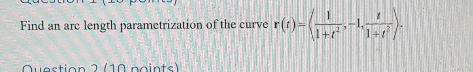 Solved Find an arc length parametrization of the curve | Chegg.com