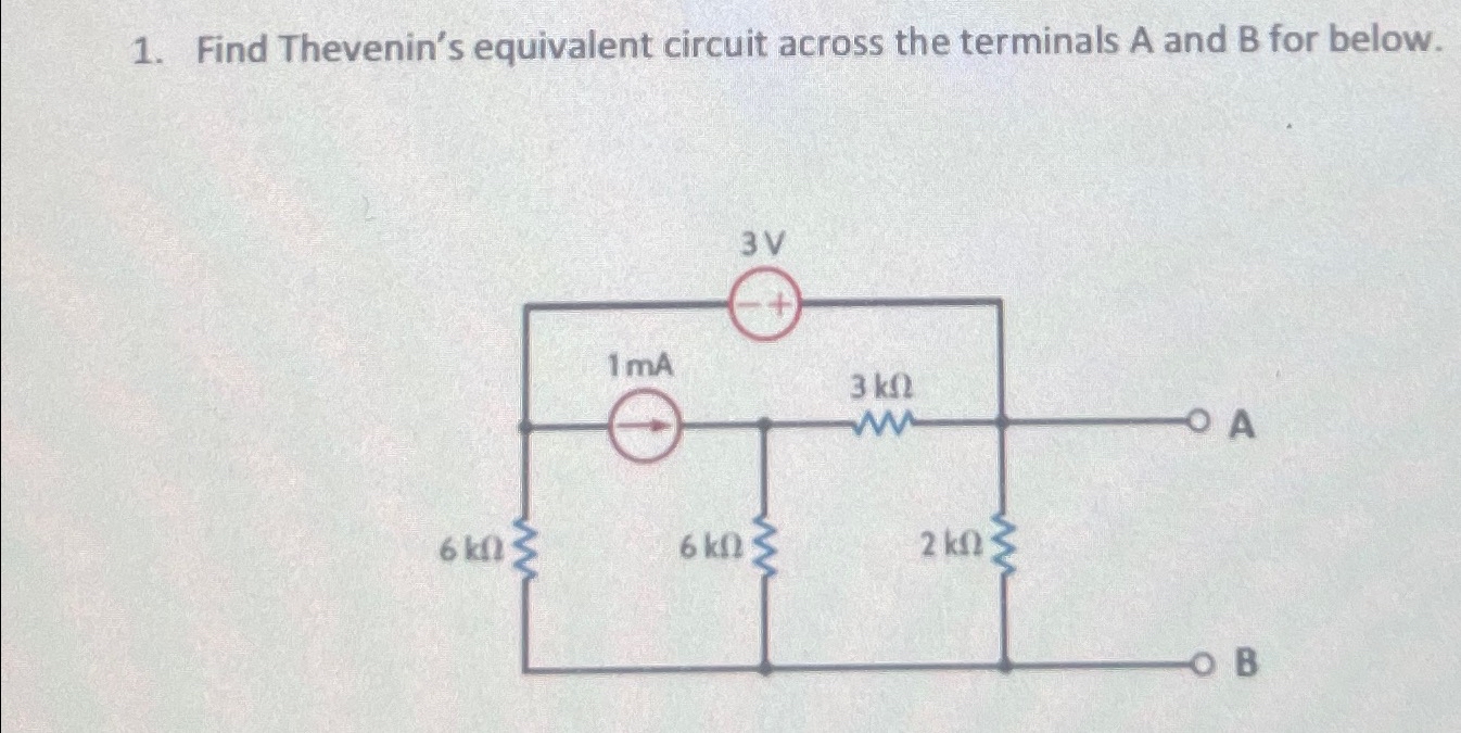 Solved Find Thevenin's equivalent circuit across the | Chegg.com