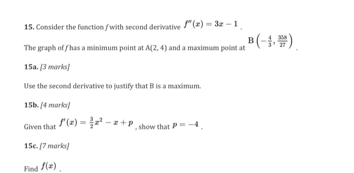 Solved 15. Consider the function f with second derivative f" | Chegg.com