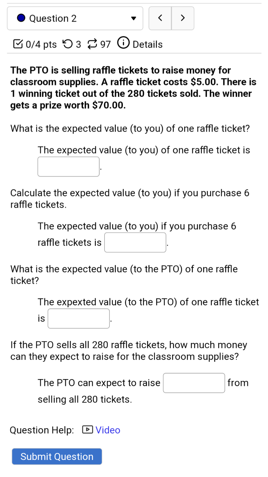 The PTO is selling raffle tickets to raise money for | Chegg.com