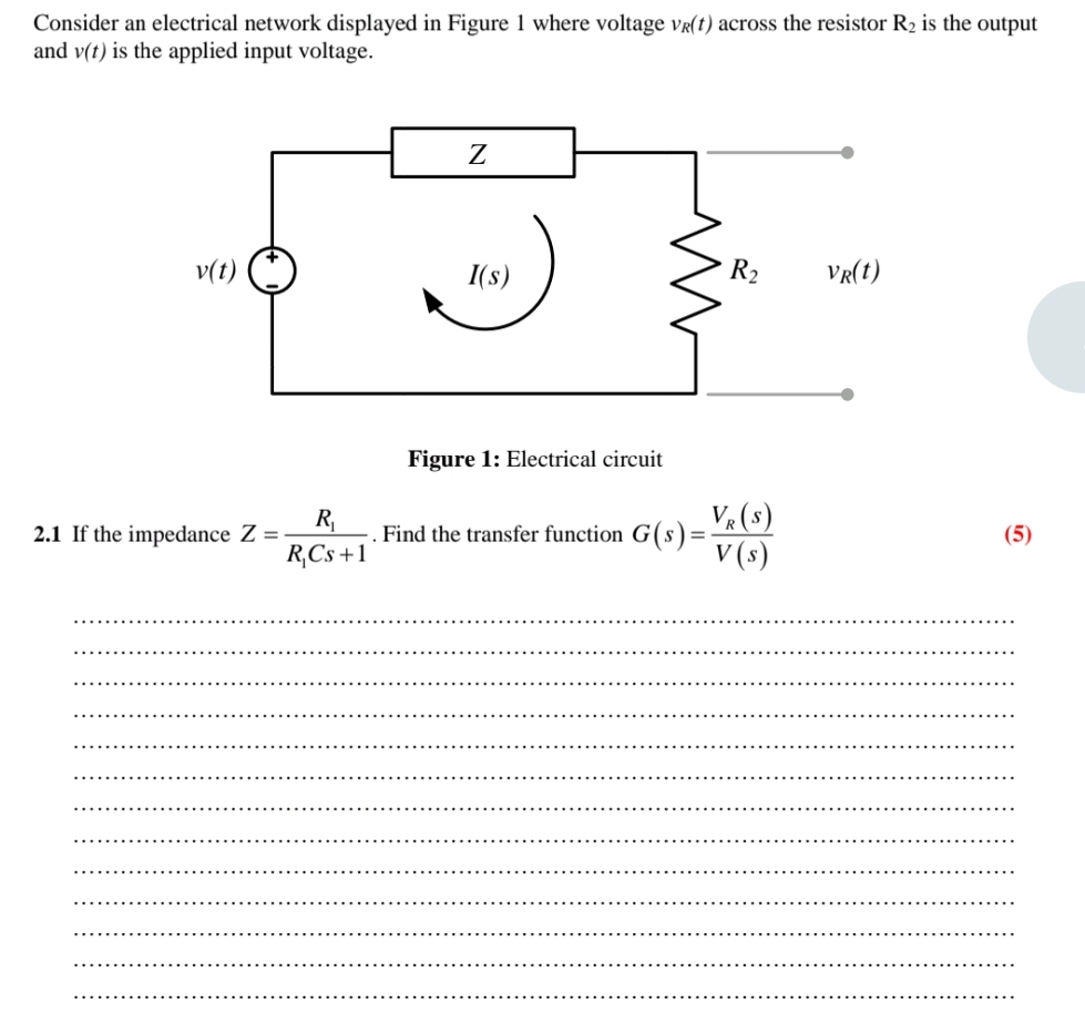 Solved Consider an electrical network displayed in Figure 1 | Chegg.com