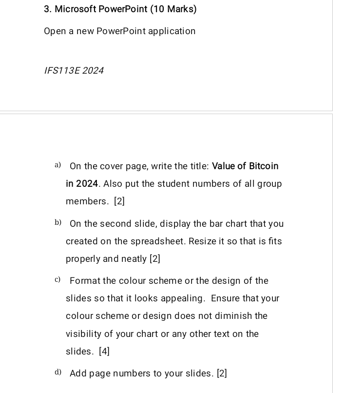 Solved Microsoft PowerPoint (10 ﻿Marks)Open a new PowerPoint | Chegg.com