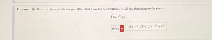 Solved Problem. 16: Evaluate the indefinite integral. (Hint: | Chegg.com