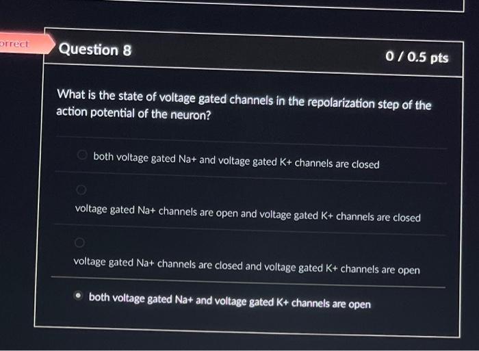 Solved 0/0.5 pts What is the state of voltage gated channels | Chegg.com