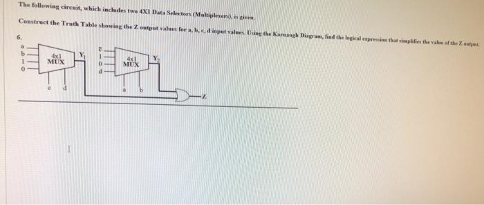 Solved The following circuit, which includes two 4X1 Data | Chegg.com