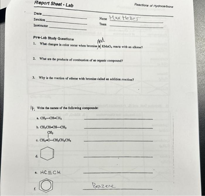 Solved Date Name Max Helles Section Team Instructor Pre-Lab | Chegg.com