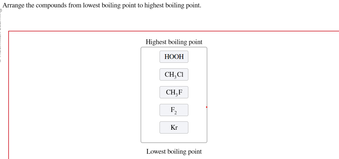 Solved Arrange the compounds from lowest boiling point to | Chegg.com