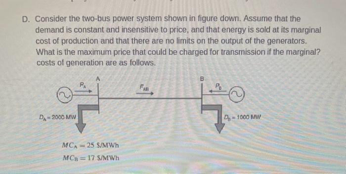 Solved 0. Consider the two-bus power system shown in figure | Chegg.com