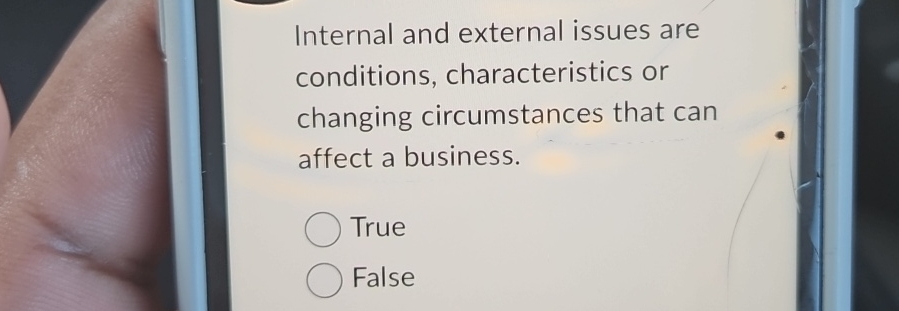 Solved Internal and external issues are conditions, | Chegg.com