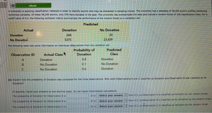 20 eBook A university is applying classification | Chegg.com