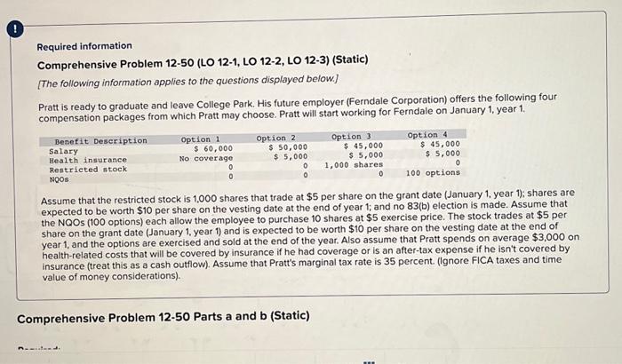 Solved ! Required information Comprehensive Problem 12-50 | Chegg.com