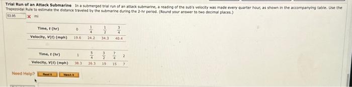 Solved Trial Run of an Attack Submarine th a submerged trisi | Chegg.com