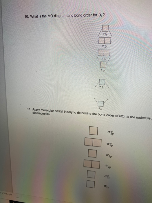 Solved 10. What is the MO diagram and bond order for 0,? | Chegg.com