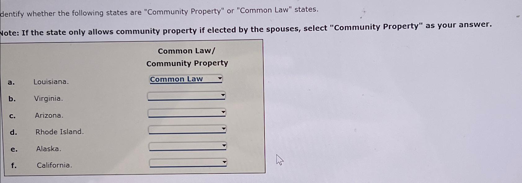 Solved dentify whether the following states are "Community | Chegg.com