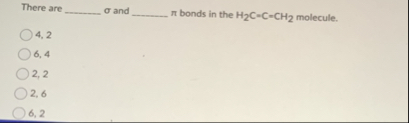 Solved There are σ ﻿and π ﻿bonds in the H2C=C=CH2 | Chegg.com