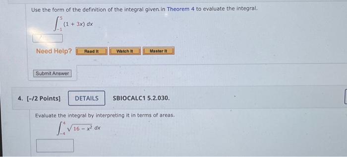 Solved Use the form of the definition of the integral given | Chegg.com