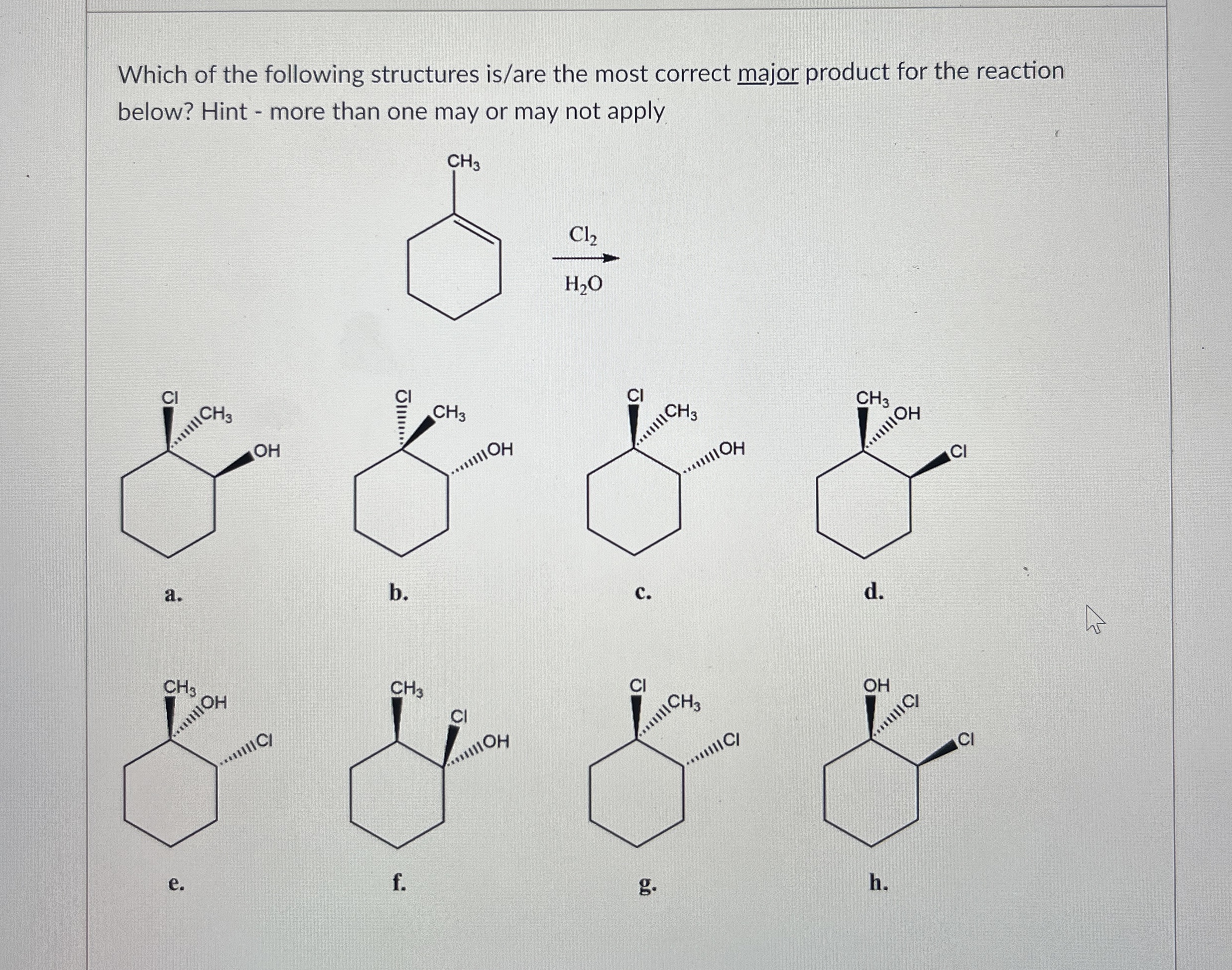 Solved Which of the following structures is/are the most | Chegg.com