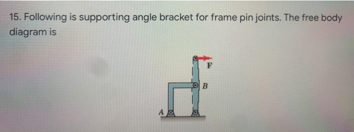 Solved 15. Following is supporting angle bracket for frame | Chegg.com