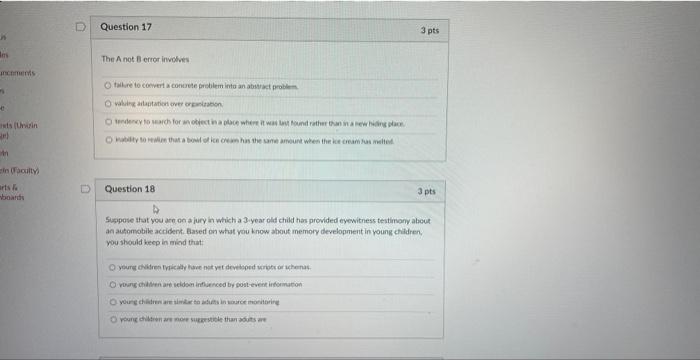 The A not B error involues fallre to convert a | Chegg.com